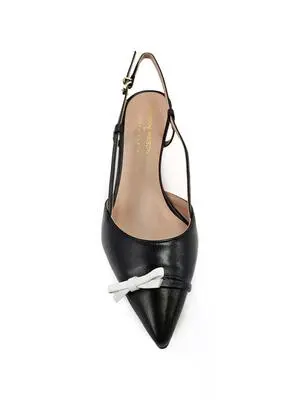 MADISON MAISON Alessia Leather Slingback Pumps - Black