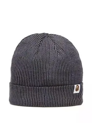 A BATHING APE Ribbed Logo Beanie