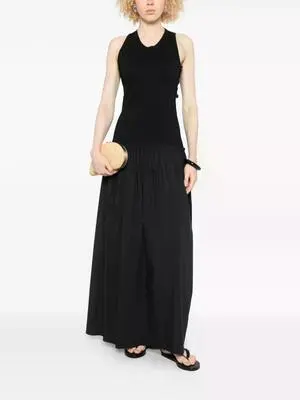 Liu Jo Ribbed-knit Cut-out Maxi Dress - Black