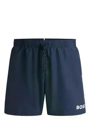 BOSS Logo-print Swim Shorts - Blue