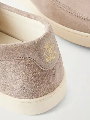 Brunello Cucinelli Suede Penny Loafers - Gray
