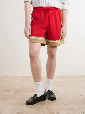 Aimé Leon Dore Logo-embroidered Mesh Drawstring Shorts