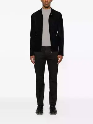GIORGIO BRATO Zip-up Suede Biker Jacket