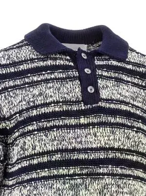 AMARANTO Striped Polo Shirt - Blue