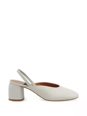 ANGEL ALARCON Round Toe Slingback Pumps - White