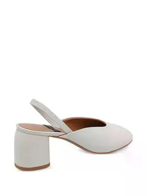 ANGEL ALARCON Round Toe Slingback Pumps - White