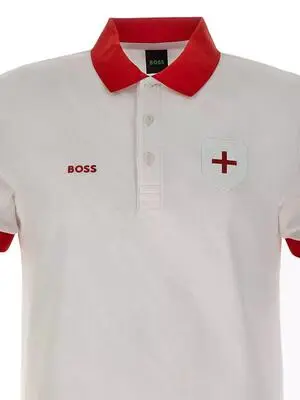 BOSS Paddy Flat-knit Logo Polo Shirt - White