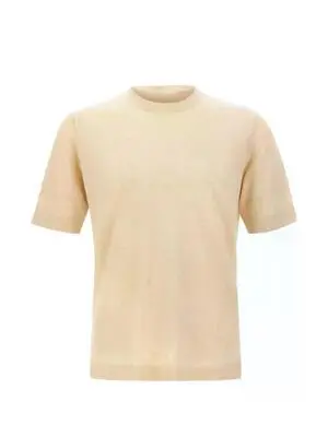 FILIPPO DE LAURENTIIS Ribbed Short-sleeve T-shirt - Neutrals