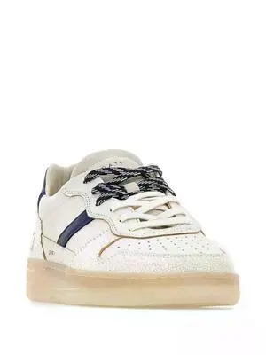 D.a.t.e. Crackle-effect Leather Sneakers - Neutrals