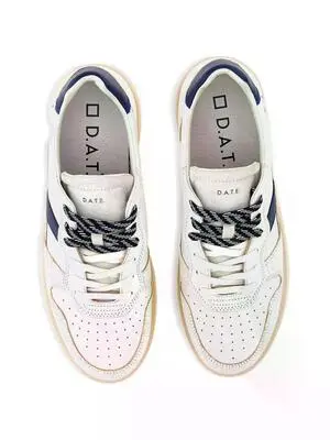 D.a.t.e. Crackle-effect Leather Sneakers - Neutrals