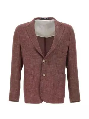 BARBA NAPOLI Easy J Mono Button Patch-pocket Blazer - Red
