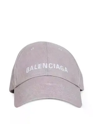 Balenciaga Logo-embroidered Baseball Cap - Grey