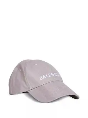 Balenciaga Logo-embroidered Baseball Cap - Grey