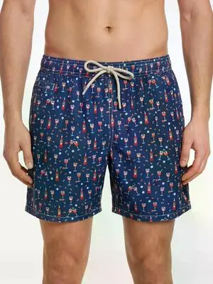 MC2 SAINT BARTH Lighting Print Swim Shorts - Blue
