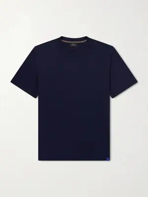 Brioni Cotton-jersey T-shirt - Blue