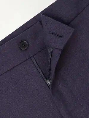 Zegna Straight-leg Linen-twill Trousers - Blue