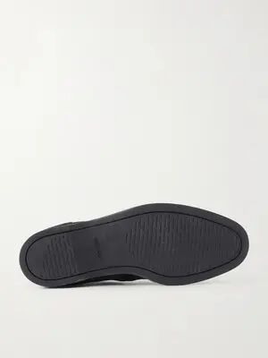 John Lobb Foil Suede Boat Shoes - Black
