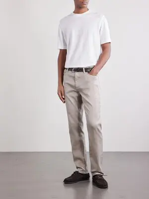 Zegna Straight-leg Linen And Cotton-blend Jeans - Neutrals