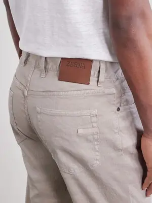 Zegna Straight-leg Linen And Cotton-blend Jeans - Neutrals
