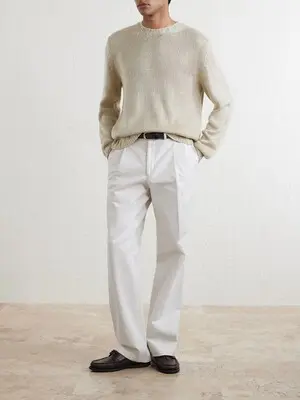 SAMAN AMEL Gio Silk Sweater - Neutrals