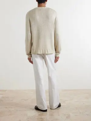 SAMAN AMEL Gio Silk Sweater - Neutrals