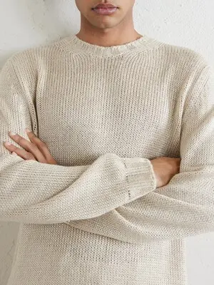 SAMAN AMEL Gio Silk Sweater - Neutrals