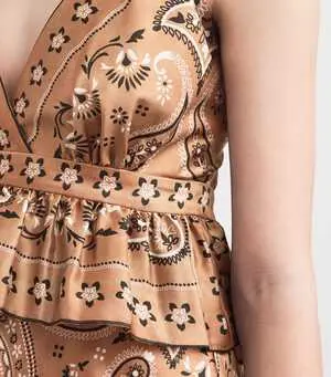 Sandro Bandana Print Maxi Dress - Brown
