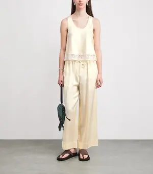 Sandro Satin Wide-leg Trousers