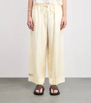 Sandro Satin Wide-leg Trousers