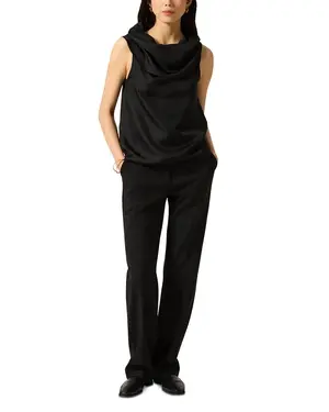 ARGENT Silk Funnel Neck Top