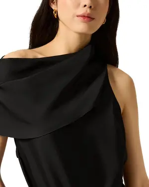ARGENT Silk Funnel Neck Top