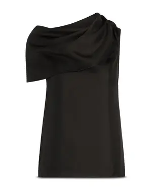 ARGENT Silk Funnel Neck Top