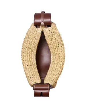Tory Burch Romy Small Straw Shoulder Bag - Natural