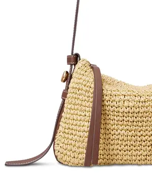 Tory Burch Romy Small Straw Shoulder Bag - Natural