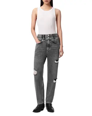 ALLSAINTS Daisy High-rise Tapered Jeans - Washed Grey