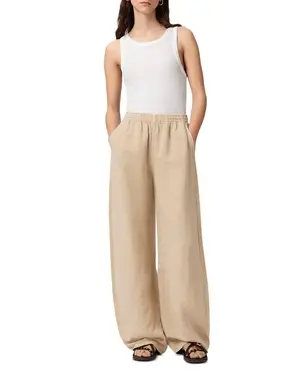 ALLSAINTS Jett Pull On Wide Leg Pants - Sand Brown