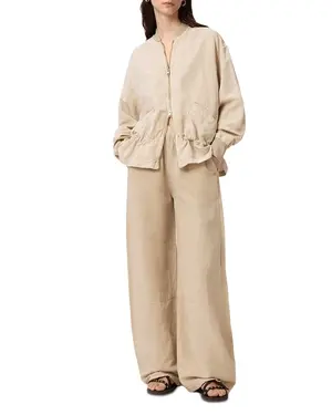 ALLSAINTS Jett Pull On Wide Leg Pants - Sand Brown