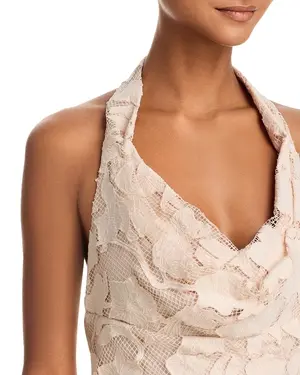 AMUR Calypso Cowl Neck Lace Dress