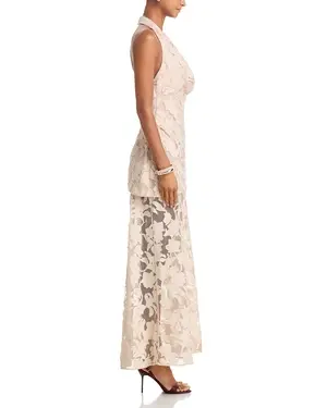 AMUR Calypso Cowl Neck Lace Dress