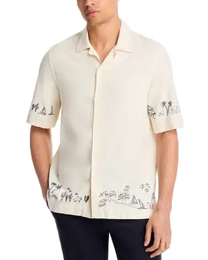 Paul Smith Embroidered Short Sleeve Shirt - Ivory