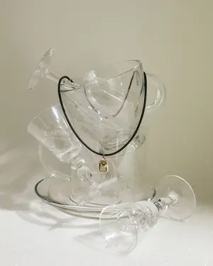 BY PARIAH 14k Yellow White Topaz Octagon Pendant