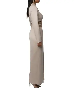 JLUXLABEL Suede Maxi Dress With Cut-out Detail