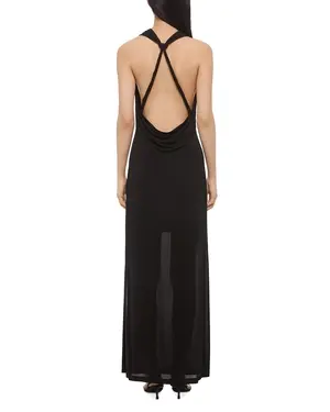 Helmut Lang Low Back Cowl Neck Dress - Black