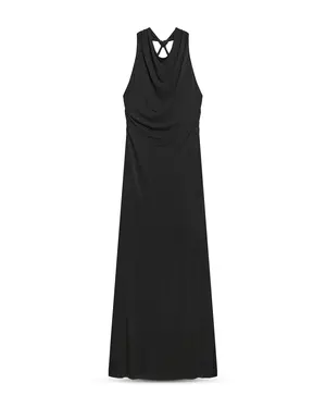 Helmut Lang Low Back Cowl Neck Dress - Black