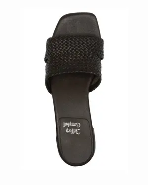 Jeffrey Campbell Woven Leather Slides - Brown