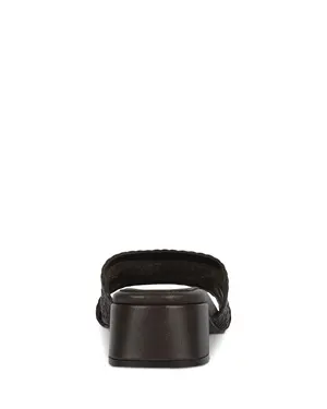 Jeffrey Campbell Woven Leather Slides - Brown