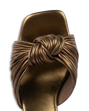 Jeffrey Campbell Knotted Slides - Bronze Combo