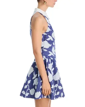 MILLY Maxine Mini Dress - Blue/white