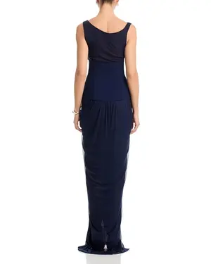 Black Halo Sylara Gown - Navy