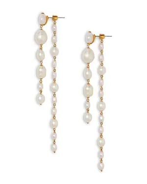 Nadri Madrid Cultured Freshwater Pearl Front To Back Earrings - Gold